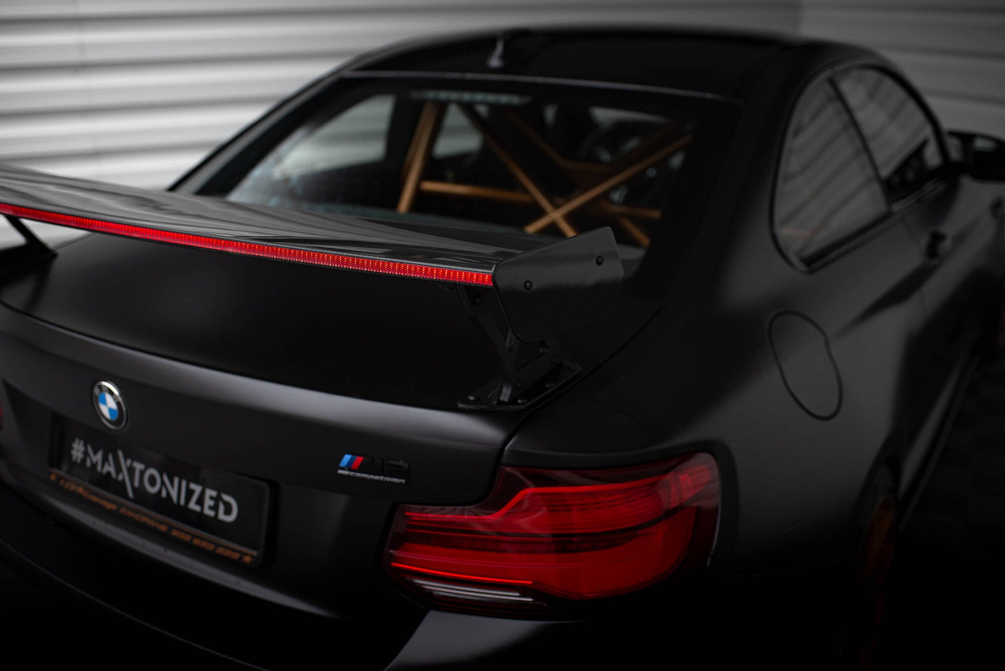 Maxton Design Carbon Spoiler With External Brackets Uprights + LED BMW ...