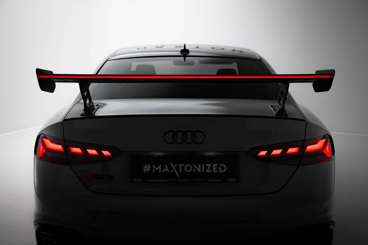 Maxton Design Carbon Spoiler With External Brackets Uprights V.2 + LED ...