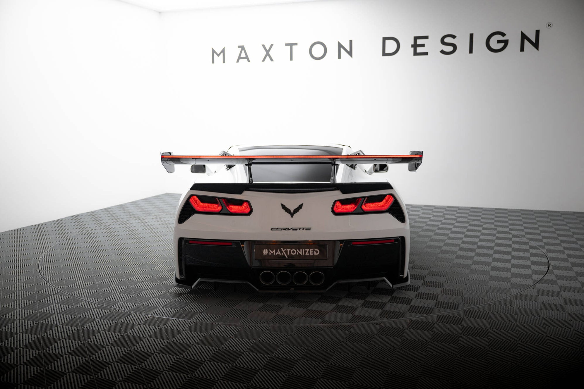 Maxton Design Carbon Spoiler With Upper Swan Mounting + LED Chevrolet ...
