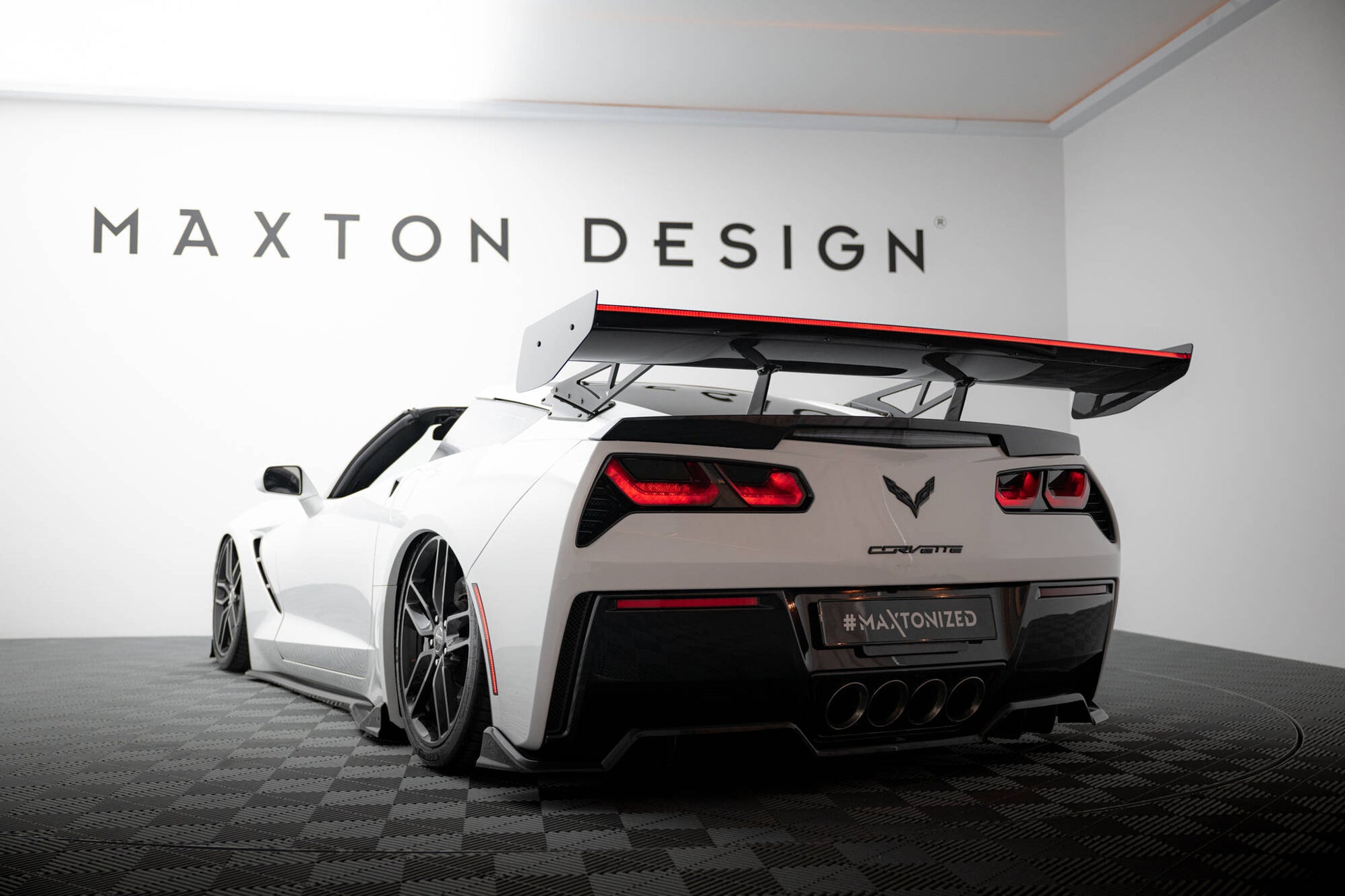 Maxton Design Carbon Spoiler With Upper Swan Mounting + LED Chevrolet ...