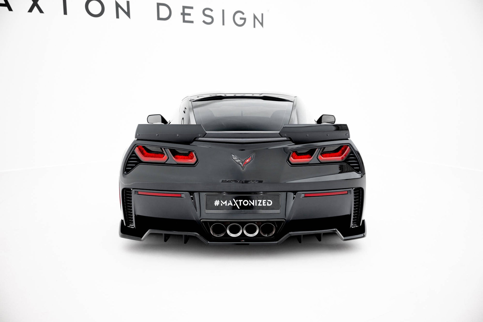 Maxton Design Central Rear Splitter (with vertical bars) Chevrolet Cor ...