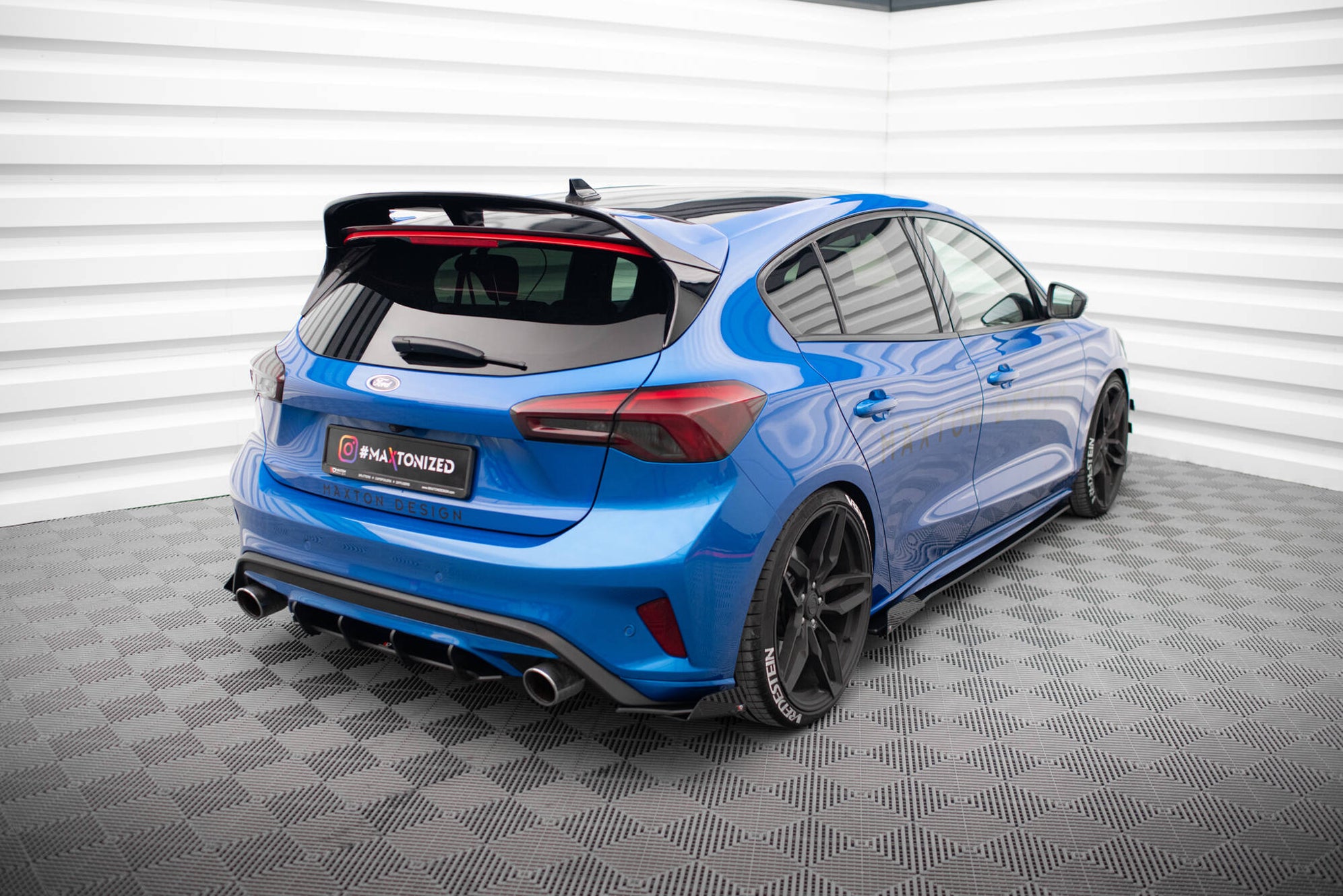 Buy Maxton Design Street Pro Rear Side Splitters + Flaps Ford Focus ST ...